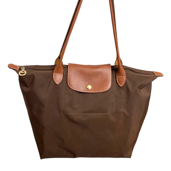 Longchamp | Bags | Longchamp Le Pliage Large Brown Foldable Tote Bag ...